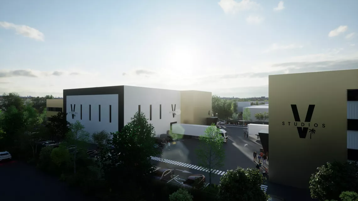 Le groupe France Télévisions pose la première pierre de ses nouveaux studios de production, à ...